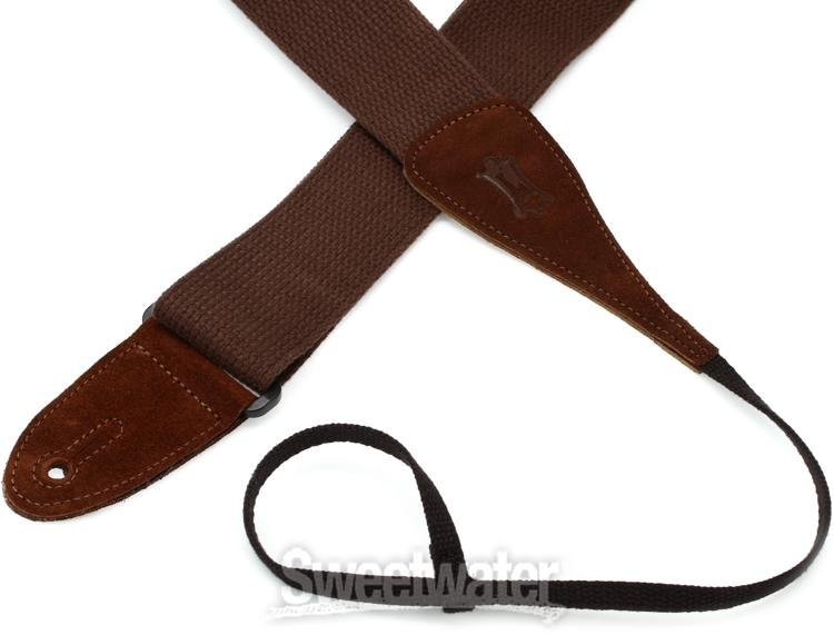 Levy's MC8A Cotton Acoustic Guitar/Dobro Strap with Neck Loop - Brown ...