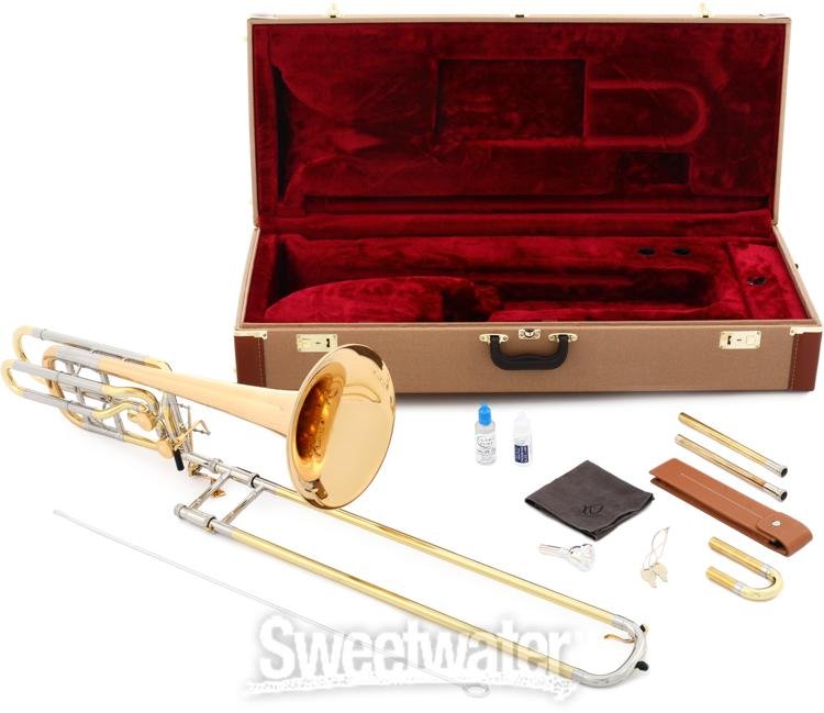 XO 1242RL Professional Bass Trombone with Rose Brass Bell - Clear ...