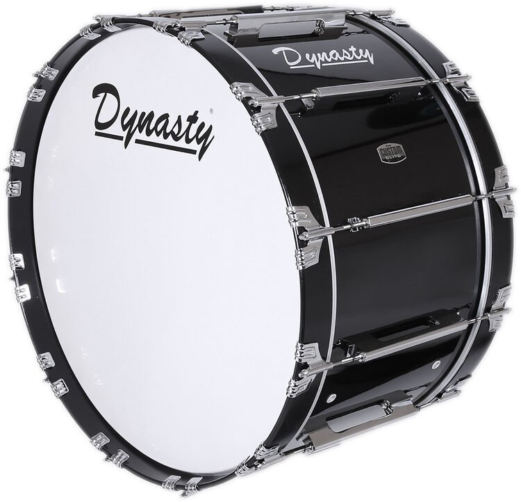 Dynasty Custom Elite Marching Bass Drum - 30 inches x 16 inches, Black | Sweetwater