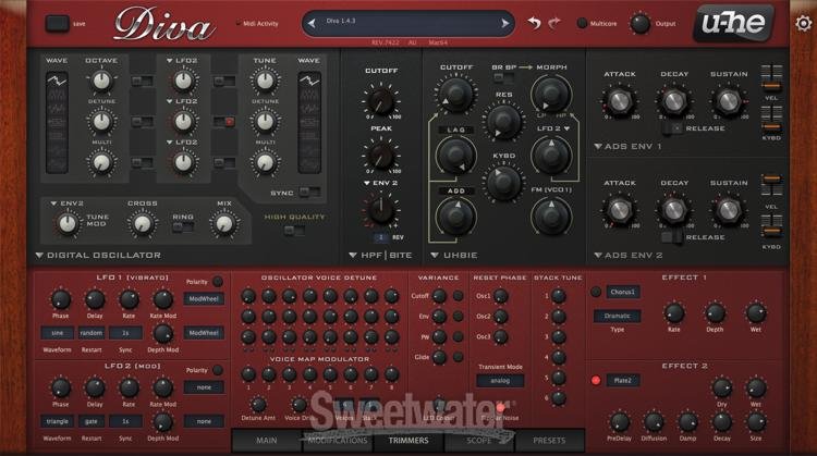 u-he Diva Virtual Synthesizer Plug-in | Sweetwater