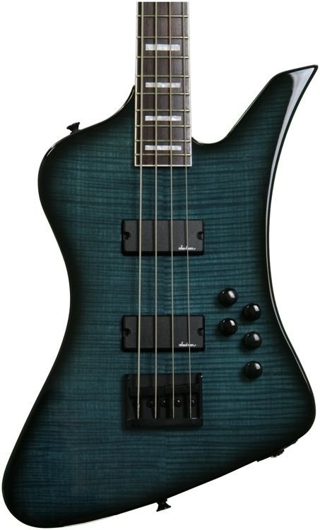 Jackson Kelly Bird JS3Q Bass Guitar - Transparent Blue Burst | Sweetwater