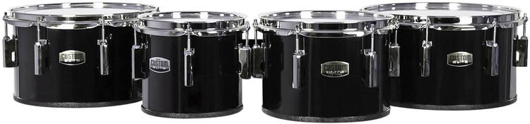 Dynasty Custom Elite Multi-Tenor Marching Drums, Quad - Black | Sweetwater