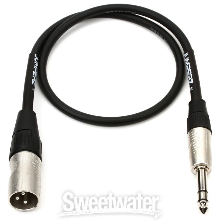 JUMPERZ JBTRSXM-2 Blue Line Patch Cable - TRS Male to XLRM Male - 2 foot | Sweetwater
