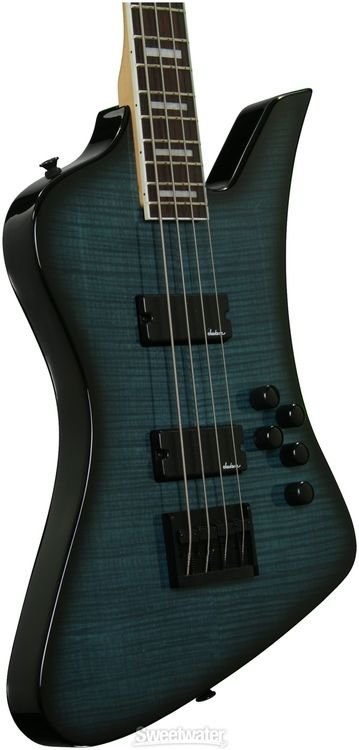 Jackson Kelly Bird JS3Q Bass Guitar - Transparent Blue Burst | Sweetwater