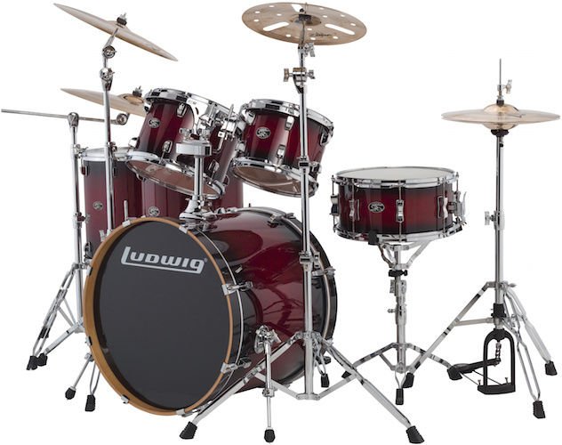 Ludwig Evolution Maple 6-piece Shell pack - 22" - Red Burst | Sweetwater