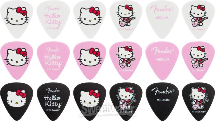 Fender x Hello Kitty Pick Tin with 18 Fender Medium Picks | Sweetwater