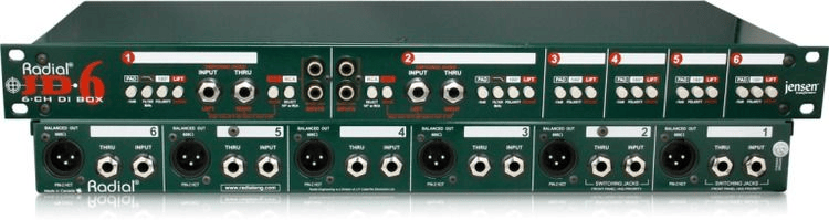 Radial JD6 6-channel Passive Instrument Direct Box | Sweetwater