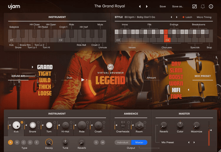 UJAM Virtual Drummer Legend Software | Sweetwater
