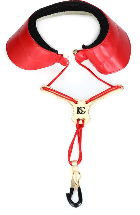BG S79YMSH Zen Leather Saxophone Yoke Strap - Red | Sweetwater