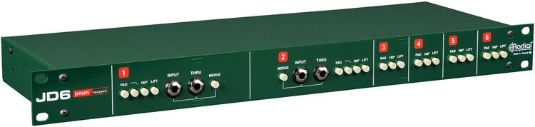 Radial JD6 6-channel Passive Instrument Direct Box | Sweetwater