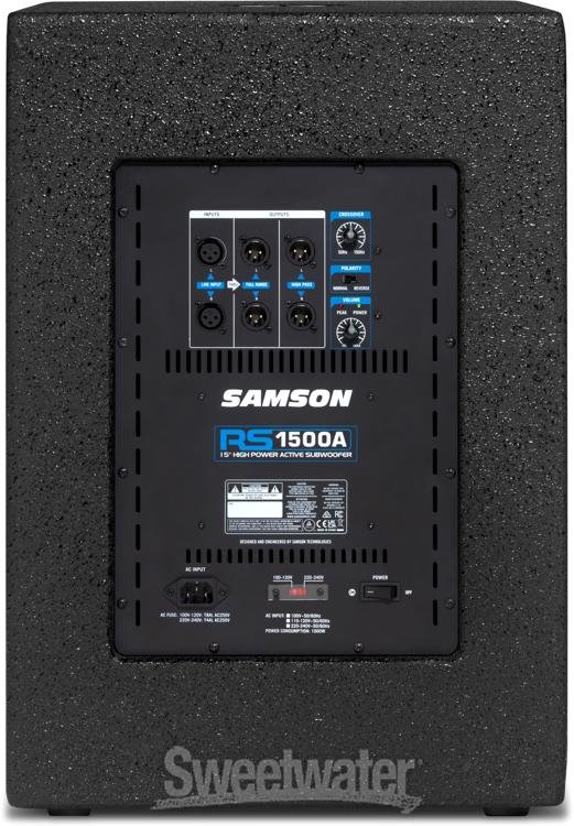 Samson RS1500A 1,000-watt 15-inch Active Subwoofer | Sweetwater