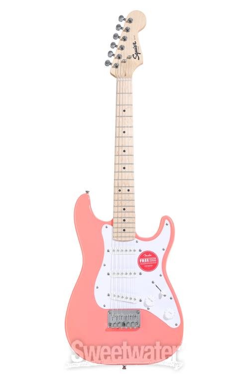 Squier Mini Stratocaster Electric Guitar - Tahitian Coral with Maple ...