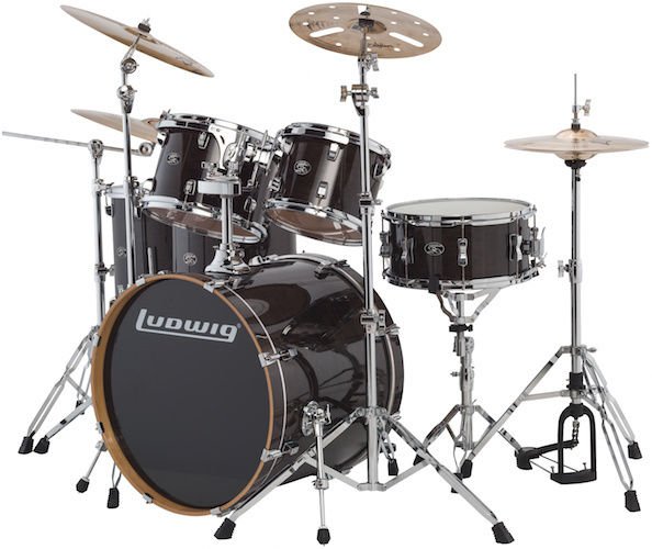 Ludwig Evolution Maple 6-piece Shell pack - 22" - Transparent Black ...