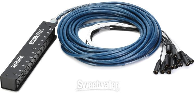 Whirlwind Mini 12 - 12-channel Low-profile Audio Drop Snake - 75 foot ...
