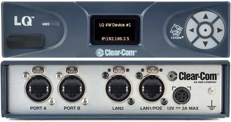 Clear-Com LQ-4W2 Compact 2-port 4-wire Partyline IP Interface | Sweetwater
