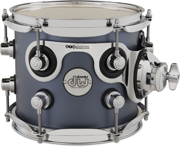 DW Design Series Rack Tom - 7 x 8 inch - Blue Slate | Sweetwater