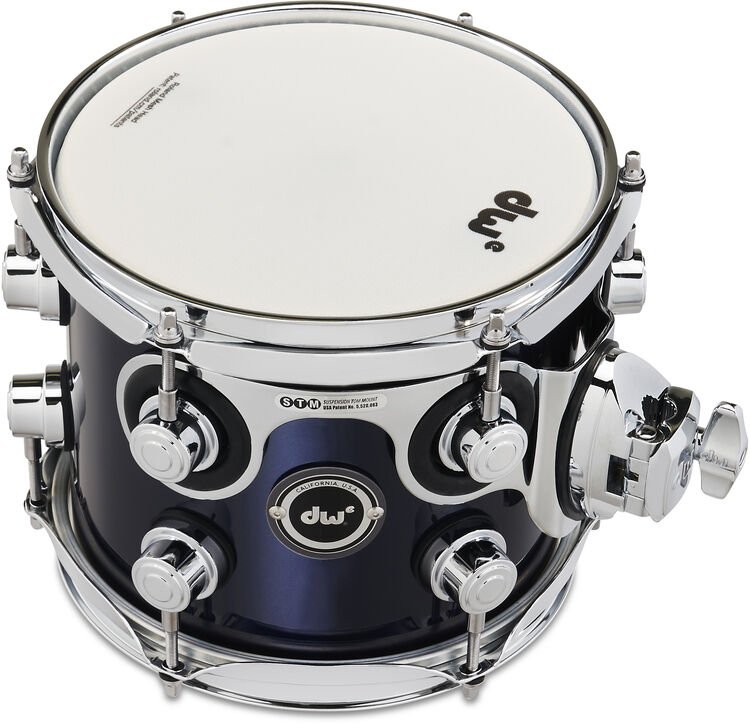 DW DWe e33 Mounted Tom - 7 x 8-inch, Midnight Blue Metallic Lacquer ...