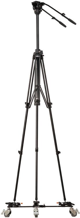 E-Image EI-GA780-KIT Aluminum Tripod Kit with Fluid Head and Dolly ...