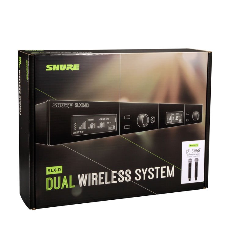 Shure SLXD24D/SM58 Digital Wireless Dual Handheld Microphone System ...
