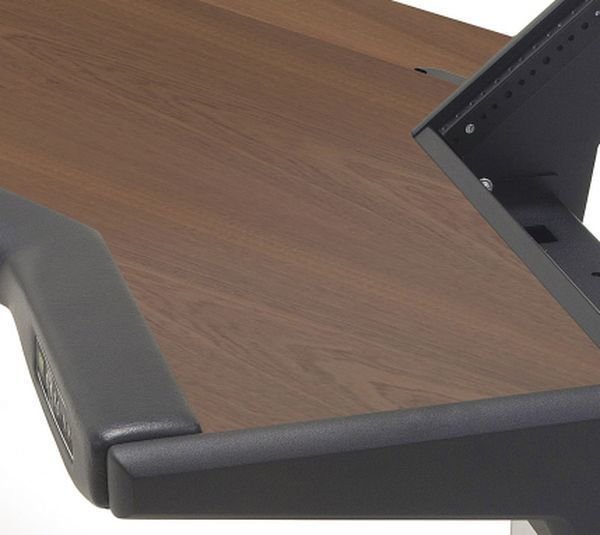 Argosy Halo.E2 Plus Sit-Stand Workstation Desk with Mahogany Veneer ...