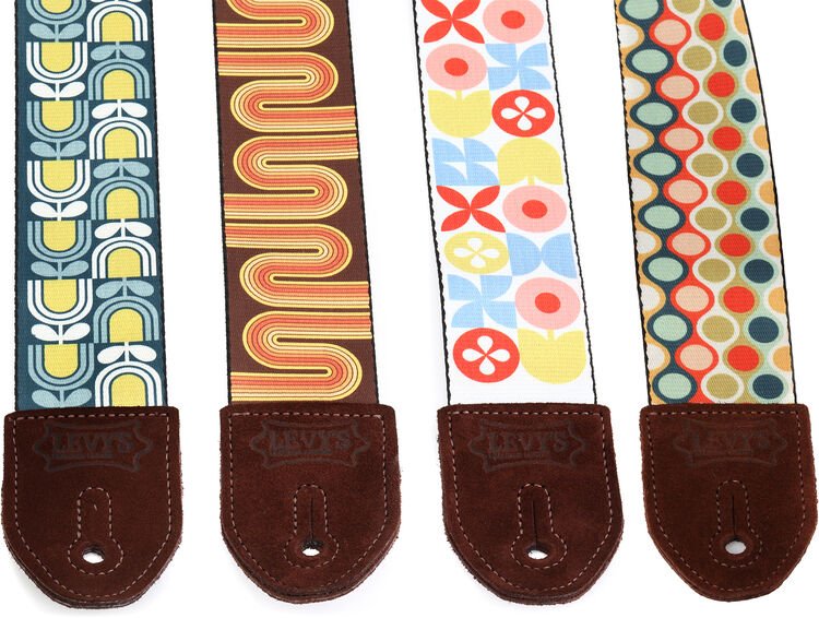 Levy's Mid Century Modern Series Guitar Strap - Red, Blue, Green, and ...
