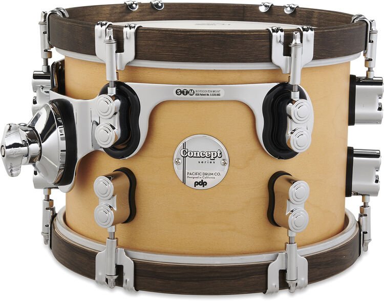 PDP Concept Classic Mounted Tom - 7 inch x 10 inch, Natural Stain with ...