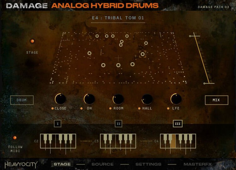 Heavyocity Damage Analog Hybrid Drums Virtual Instrument | Sweetwater