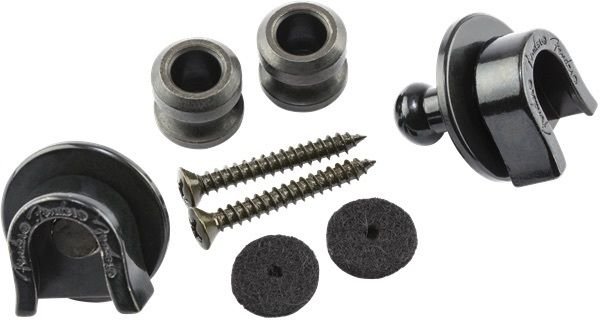 Fender Strap Locks and Buttons Set - Black | Sweetwater