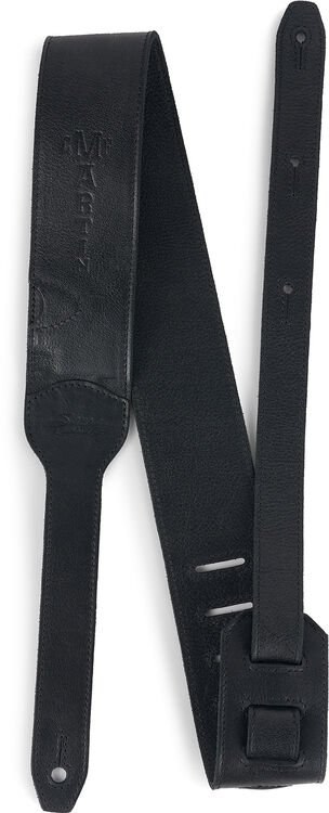 Martin Luxe by Martin Leather Guitar Strap - Black | Sweetwater
