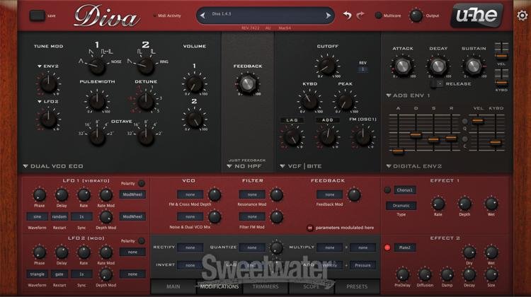 u-he Diva Virtual Synthesizer Plug-in | Sweetwater
