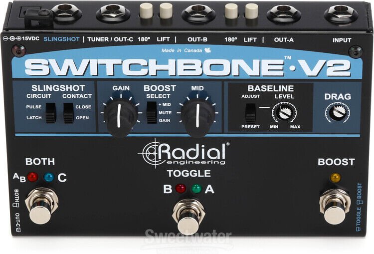 Radial Switchbone V2 ABY/C Amp Selector and Boost Pedal | Sweetwater