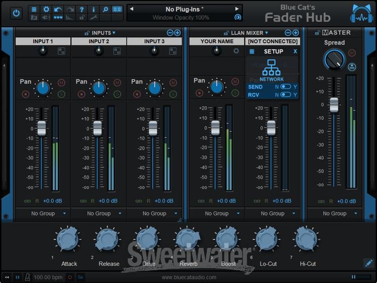 Blue Cat Audio Fader Hub Network Mixing and Streaming Console | Sweetwater
