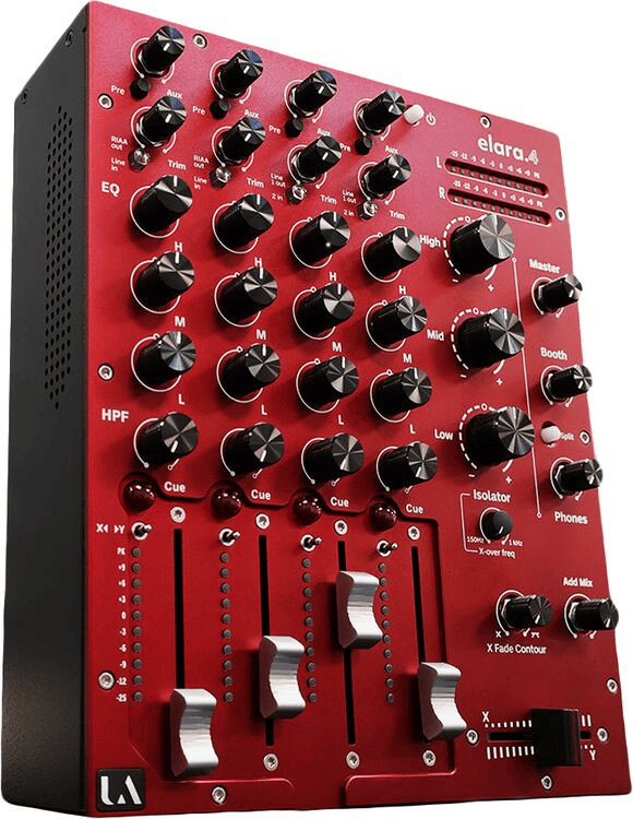 Union Audio Elara.4 4-channel Compact Analog DJ Mixer - Red | Sweetwater