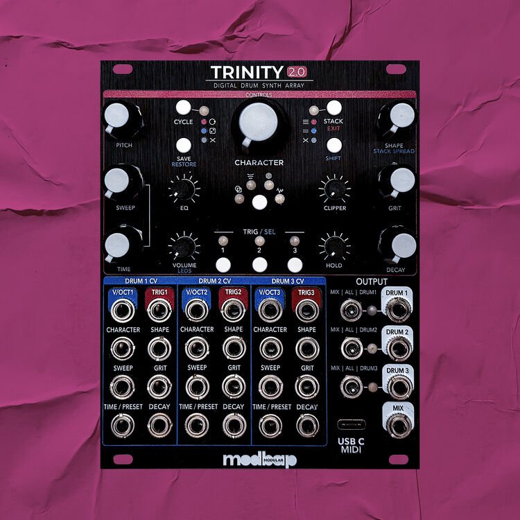 Modbap Modular Trinity 2.0 Digital Drum Synth Array Eurorack Module | Sweetwater