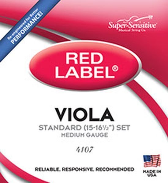 Super-Sensitive 4104 Red Label Viola String Set - 13-inch | Sweetwater