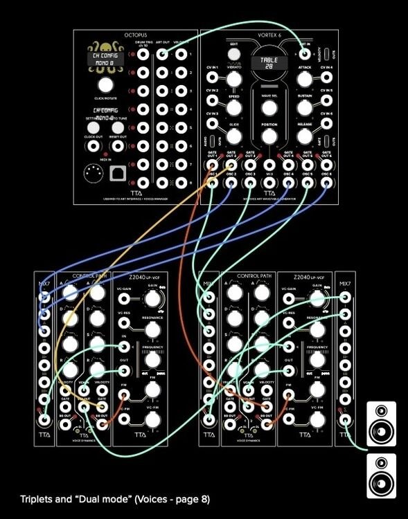 Tiptop Audio Vortex 6 ART 6-voice Wavetable Generator Eurorack Module ...