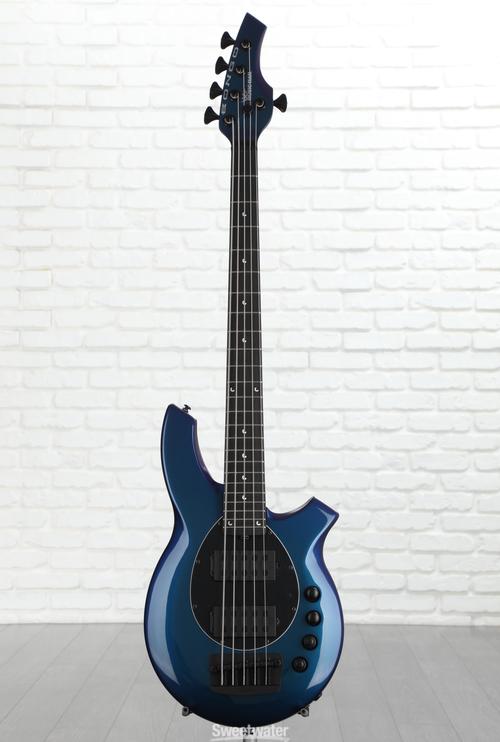 Ernie Ball Music Man Bongo 5 Bass Guitar - Saphhire Iris, Sweetwater ...