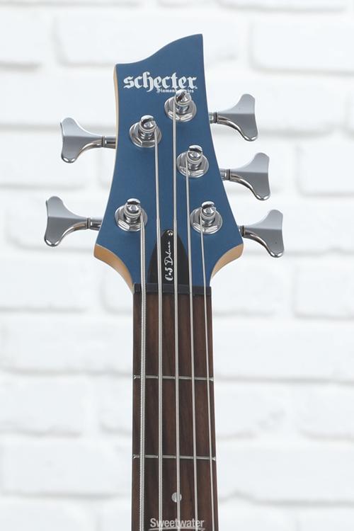 Schecter C-5 Deluxe Bass Guitar - Satin Metallic Blue | Sweetwater
