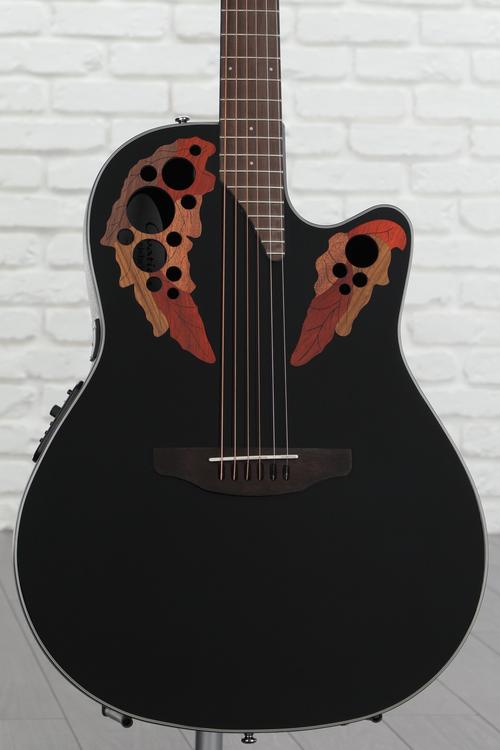 Ovation Elite Celebrity Mid-Depth Acoustic-Electric Guitar - Black ...