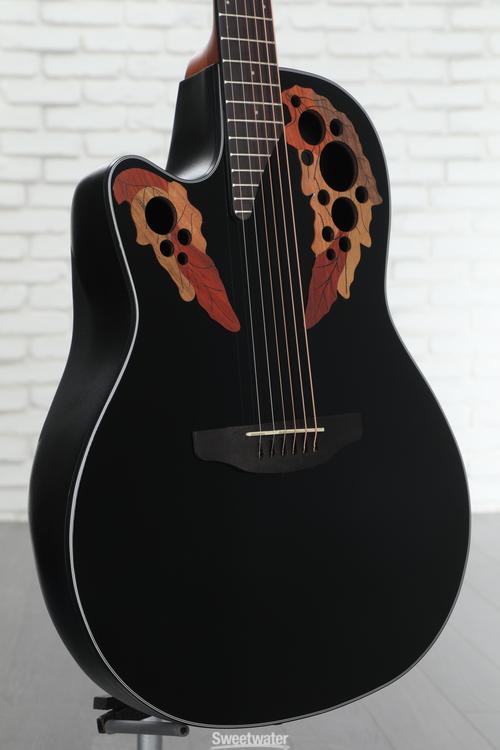 Ovation Elite Celebrity Mid-Depth Left-handed Acoustic-Electric Guitar ...