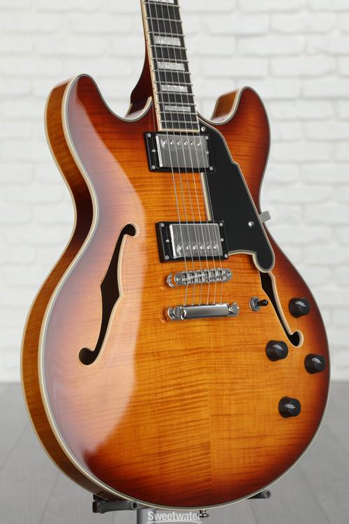 D'Angelico Premier DC Electric Guitar - Dark Iced Tea Burst with ...