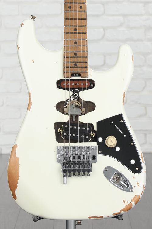 EVH Frankenstein Series Relic Electric Guitar - White | Sweetwater