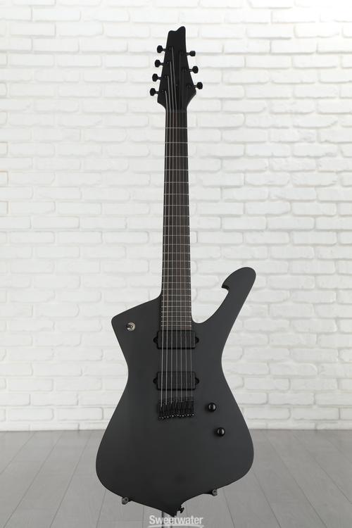 Ibanez Iron Label Iceman 7-string - Black Flat | Sweetwater