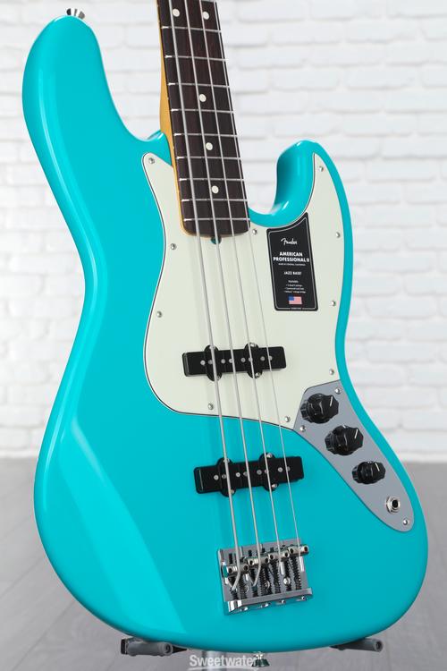Fender American Professional II Jazz Bass - Miami Blue with Rosewood ...
