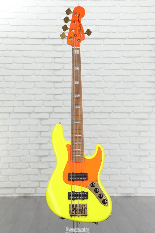 Fender MonoNeon Jazz Bass V - Fluorescent Yellow | Sweetwater