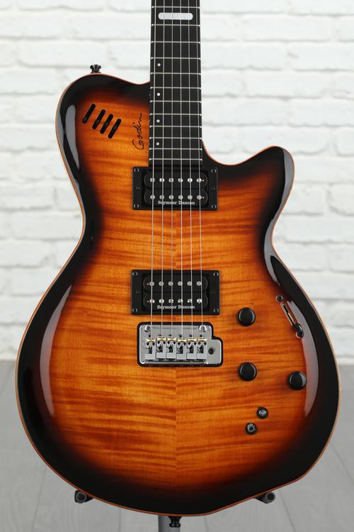 Godin LGXT - Cognac Burst AA Flame | Sweetwater