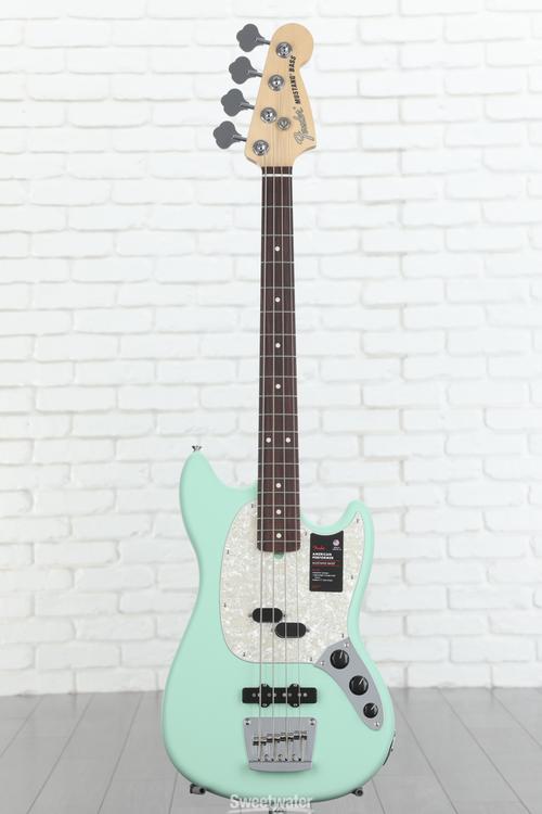 Fender American Performer Mustang Bass - Satin Surf Green with Rosewood ...