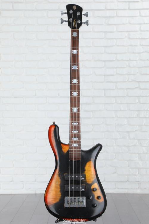 Spector USA NS-2 Kelly's Relic Bass Guitar - Black over Sunburst Nitro ...