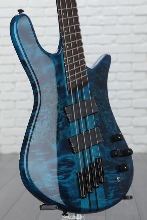 Spector NS Dimension 4 Bass Guitar - Black and Blue Gloss | Sweetwater