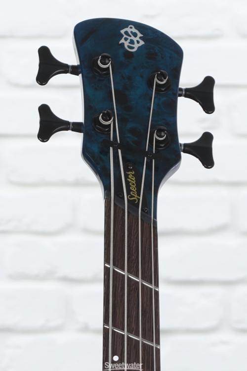 Spector NS Dimension 4 Bass Guitar - Black and Blue Gloss | Sweetwater
